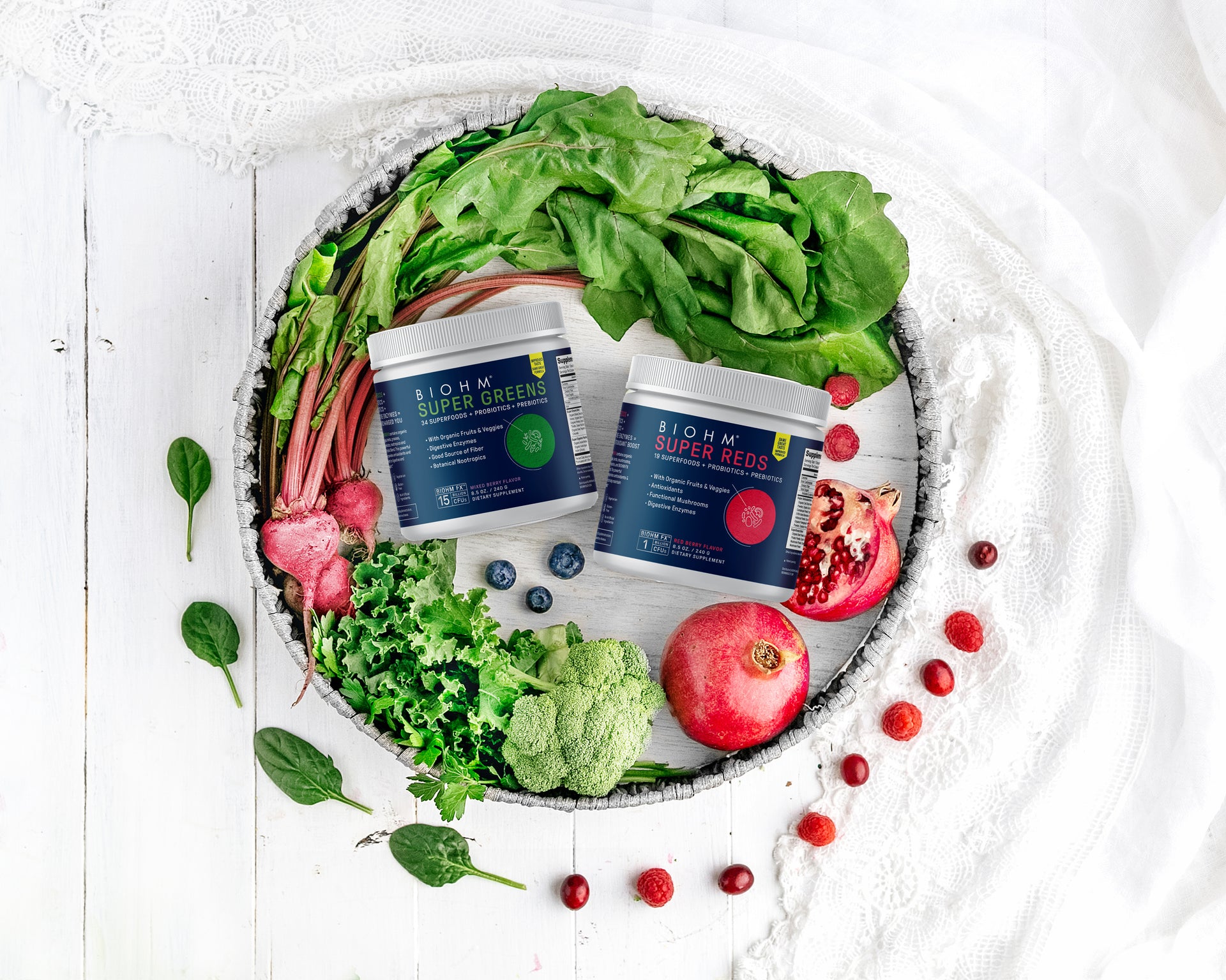 Super Foods Bundle | Super Greens & Super Reds Powder | BIOHM Health
